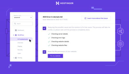Hostinger Releases New AI-Powered WordPress Troubleshooter