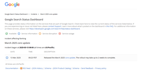 Google Announces March Core Update To Kick Off 2025