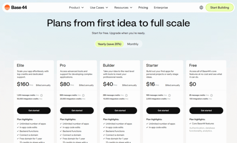 Base44 Pricing: Plans & Credits Explained (2026)